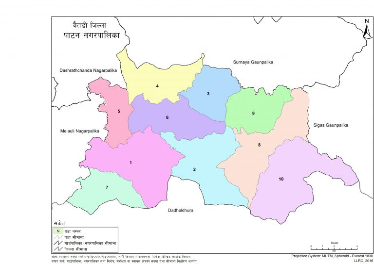 Map of Patan Municipality, Baitadi, Nepal – Nepal Archives