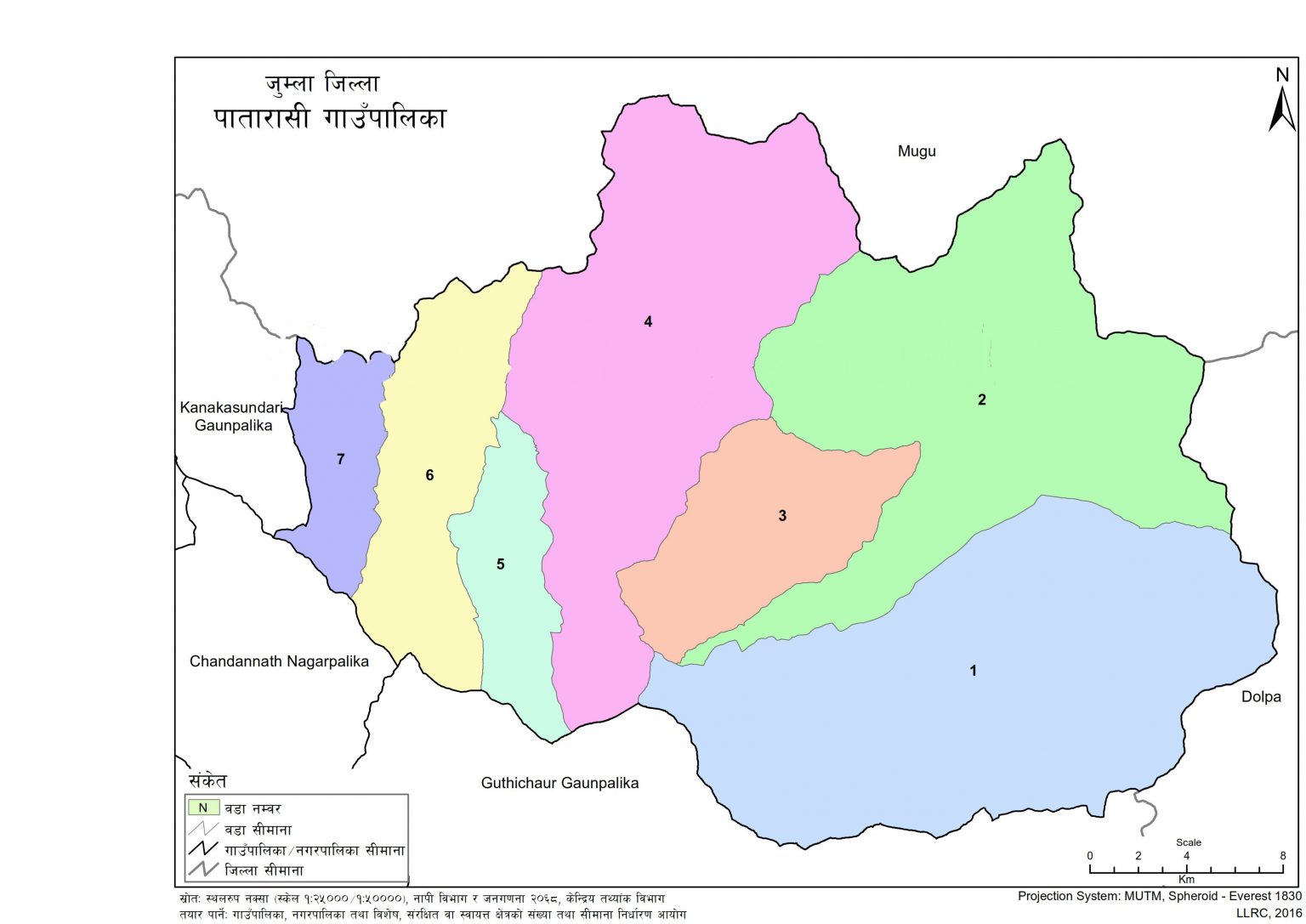 Map of Patarasi Rural Municipality, Jumla, Nepal – Nepal Archives