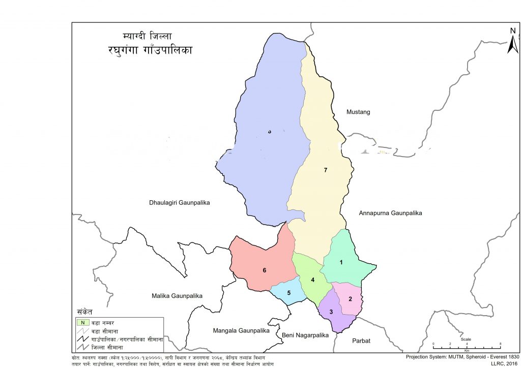 Map of Raghuganga Rural Municipality, Myagdi, Nepal – Nepal Archives