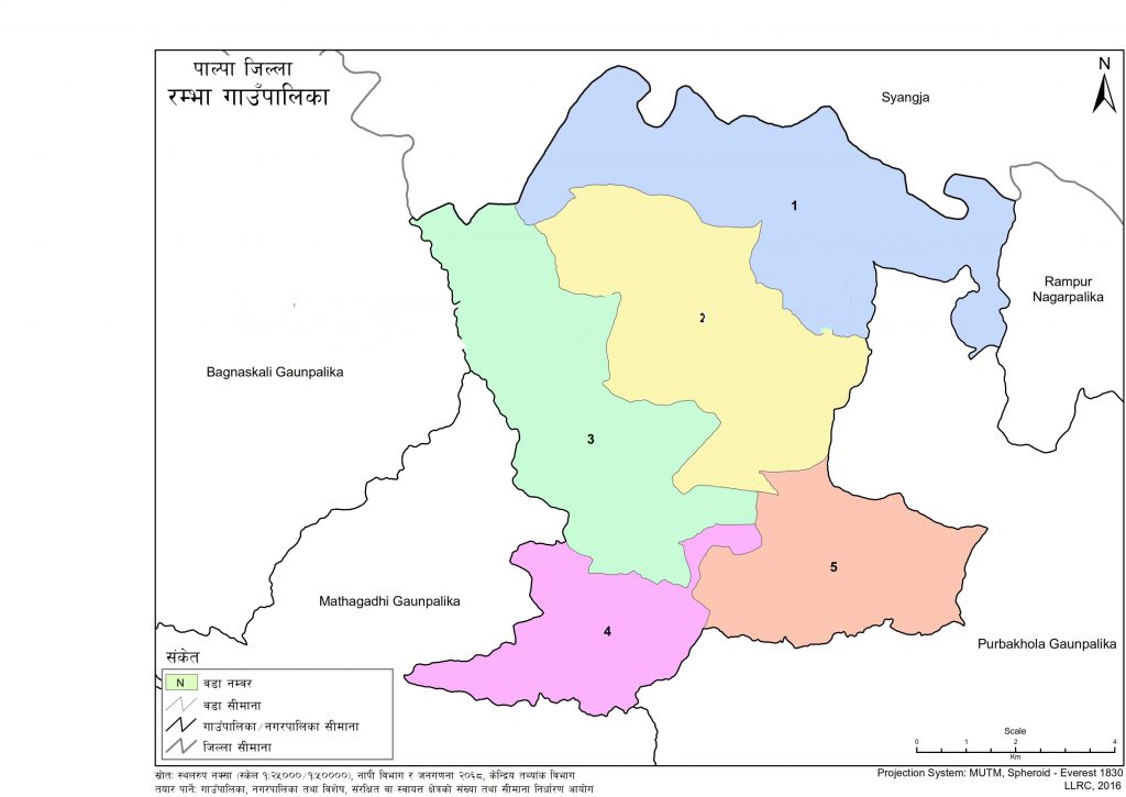 Map of Rambha Rural Municipality, Palpa, Nepal – Nepal Archives