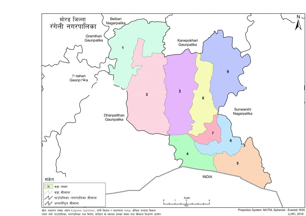 Map of Rangeli Municipality, Morang, Nepal – Nepal Archives