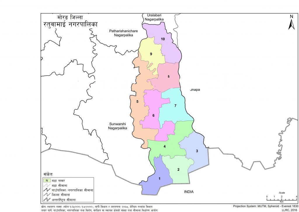 Map of Ratuwamai Municipality, Morang, Nepal – Nepal Archives
