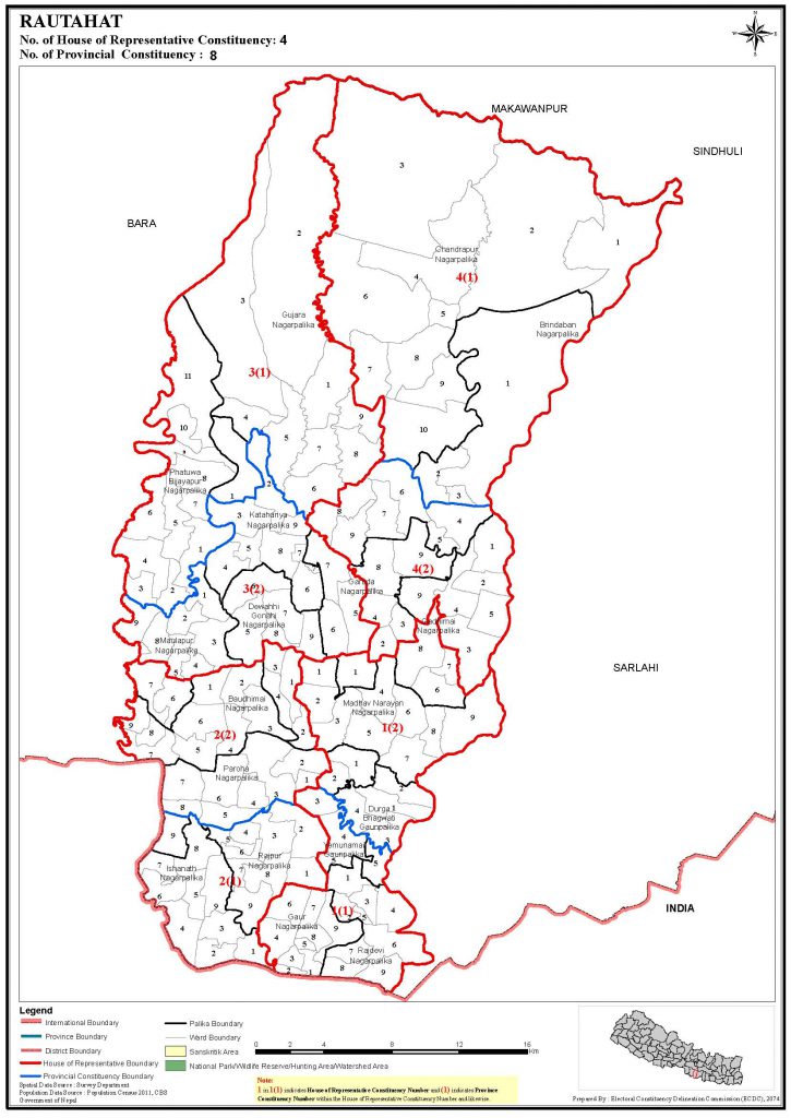 Constituency Map of Rautahat District of Nepal – Nepal Archives