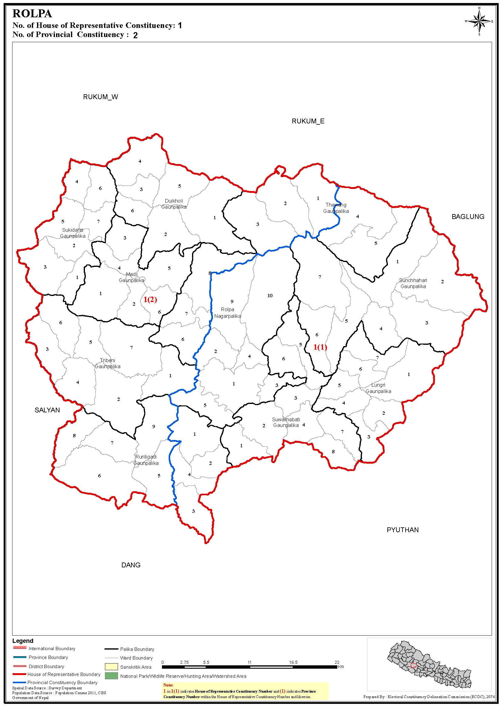 Constituency Map of Rolpa District of Nepal – Nepal Archives