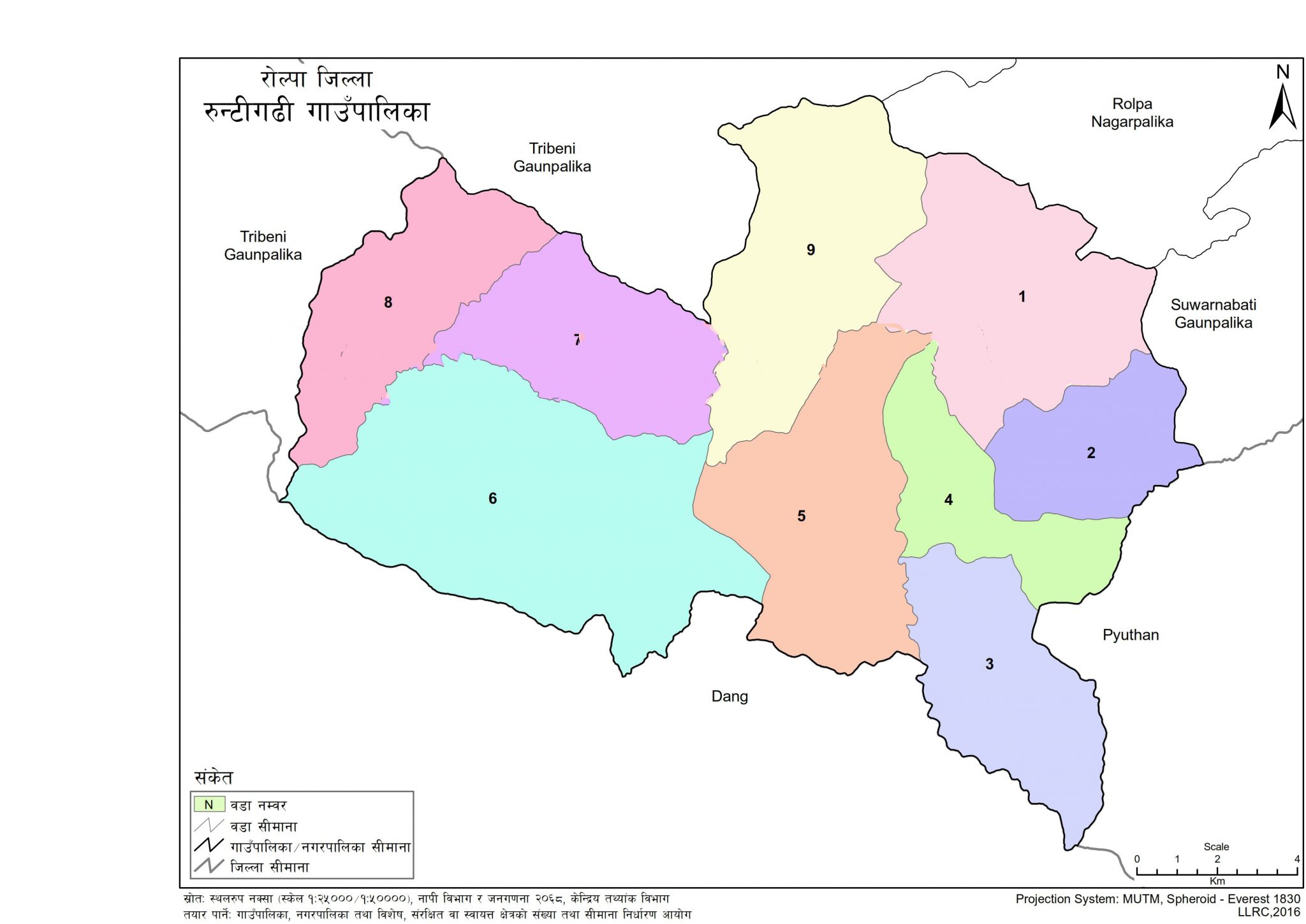 Map of Runtigadhi Rural Municipality, Rolpa, Nepal – Nepal Archives