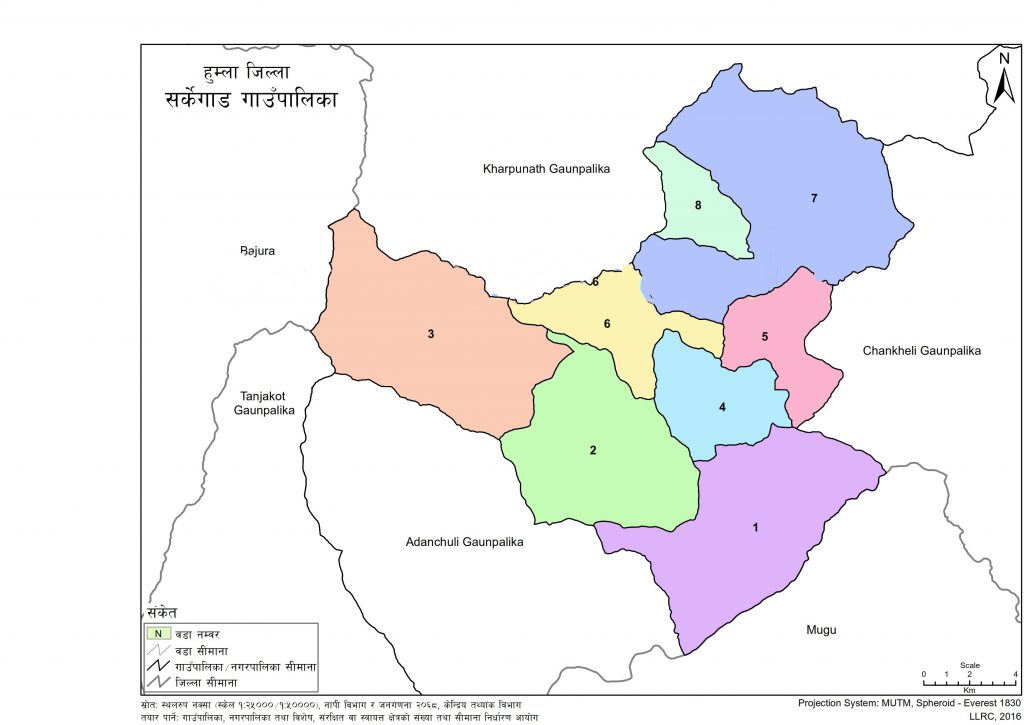 Map of Sarkegad Rural Municipality, Humla, Nepal – Nepal Archives