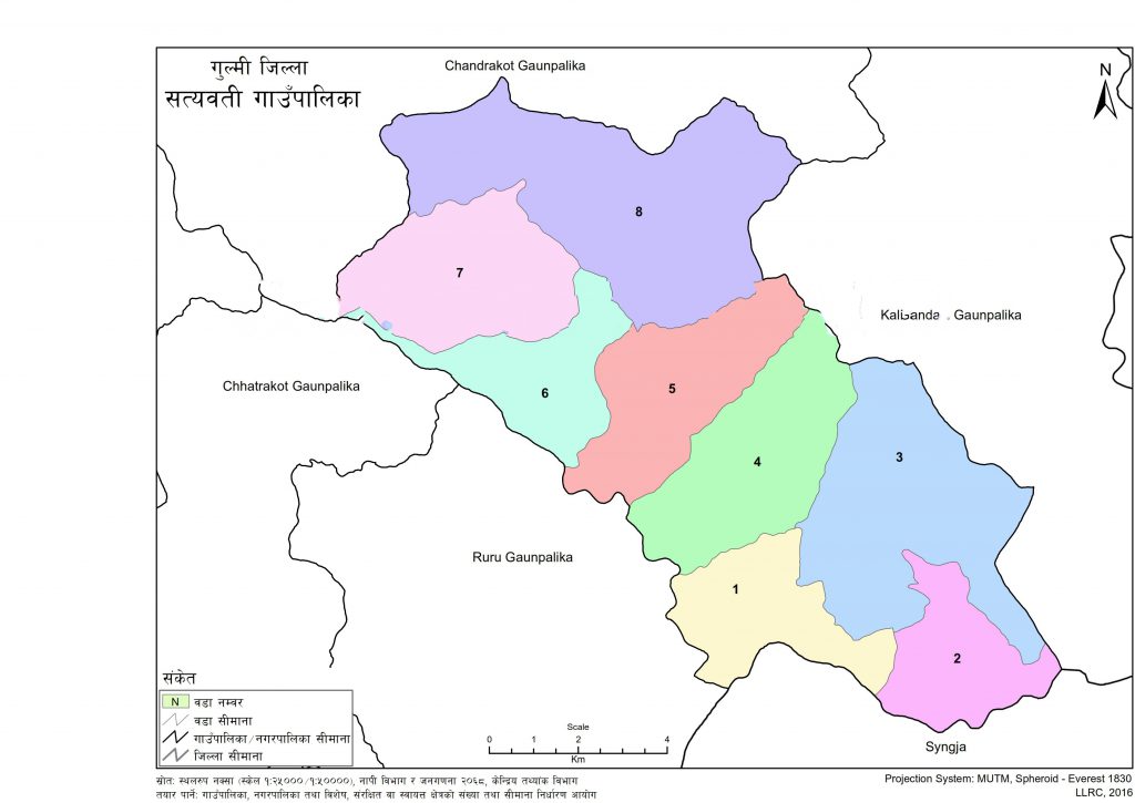 Map of Satyawati Rural Municipality, Gulmi, Nepal – Nepal Archives