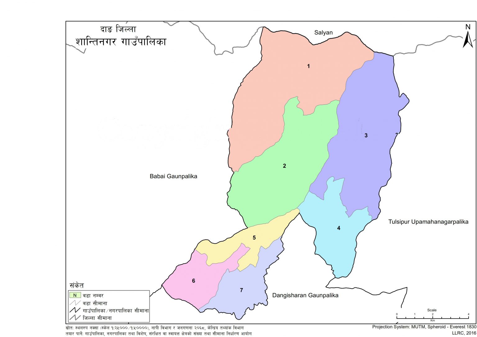 Map of Shantinagar Rural Municipality, Dang, Nepal – Nepal Archives