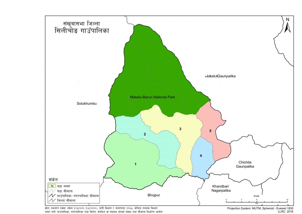 Map of Silichong Rural Municipality, Sankhuwasabha, Nepal – Nepal Archives