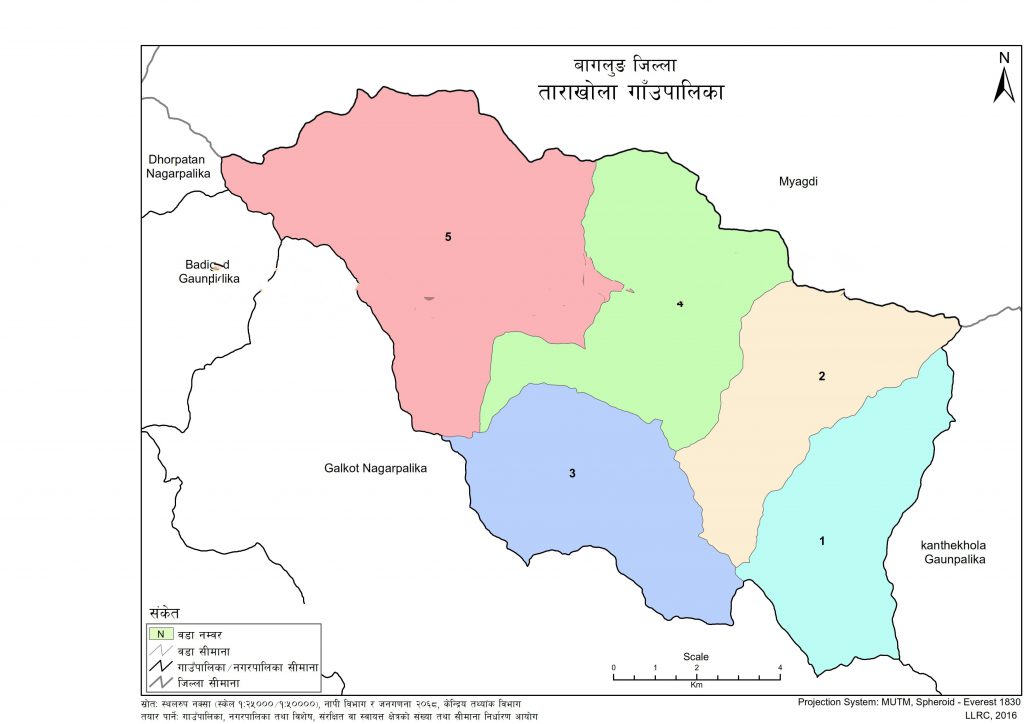 Map of Tarakhola Rural Municipality, Baglung, Nepal – Nepal Archives