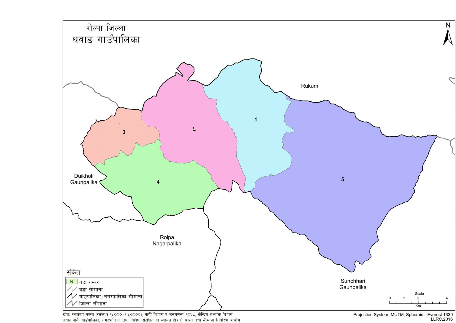 Map of Thabang Rural Municipality, Rolpa, Nepal – Nepal Archives