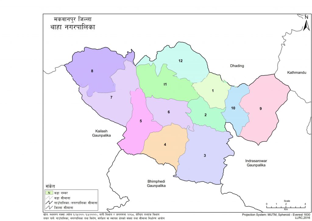 Map of Thaha Municipality, Makwanpur, Nepal – Nepal Archives