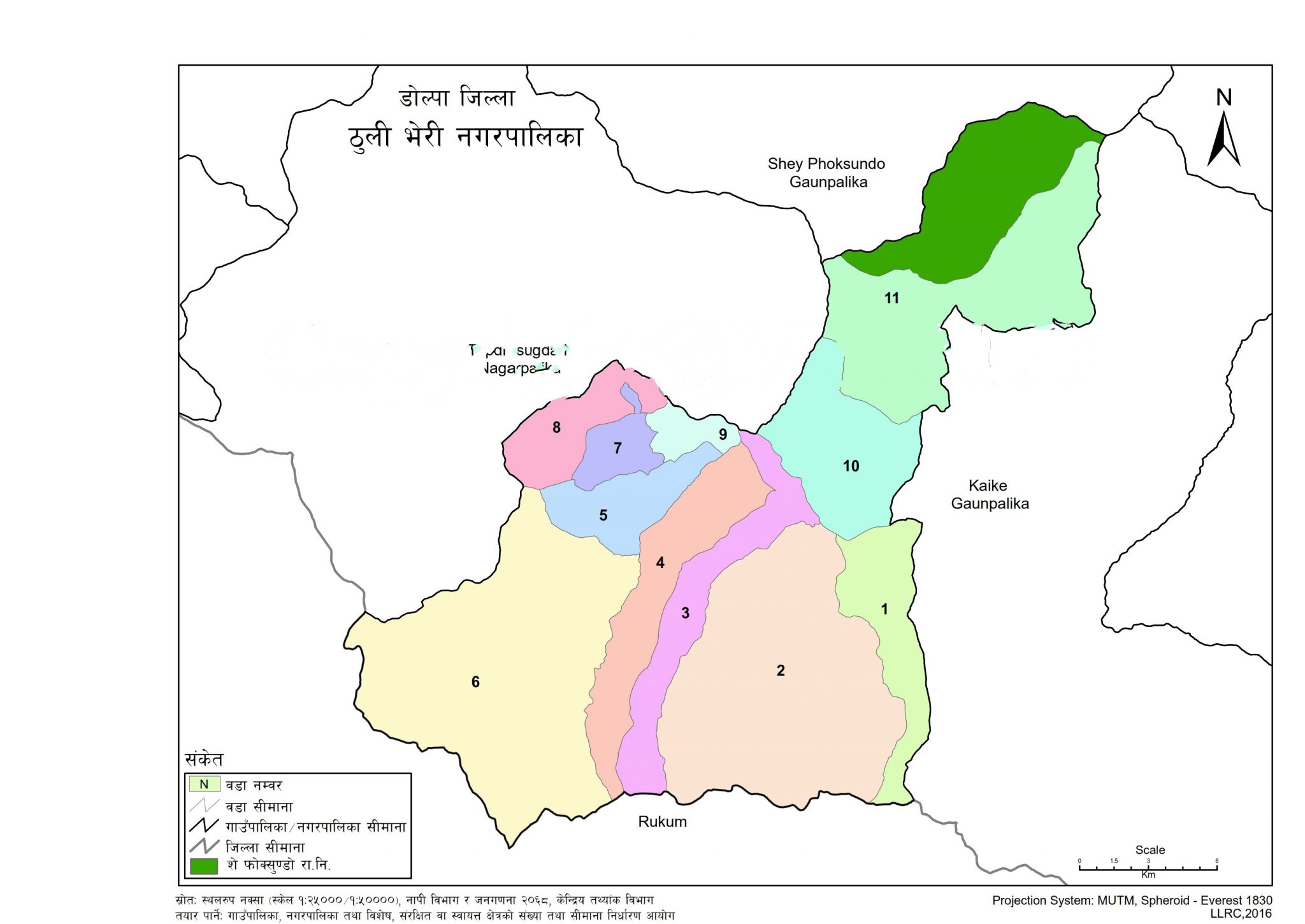 Map of Thuli Bheri Municipality, Dolpa, Nepal – Nepal Archives