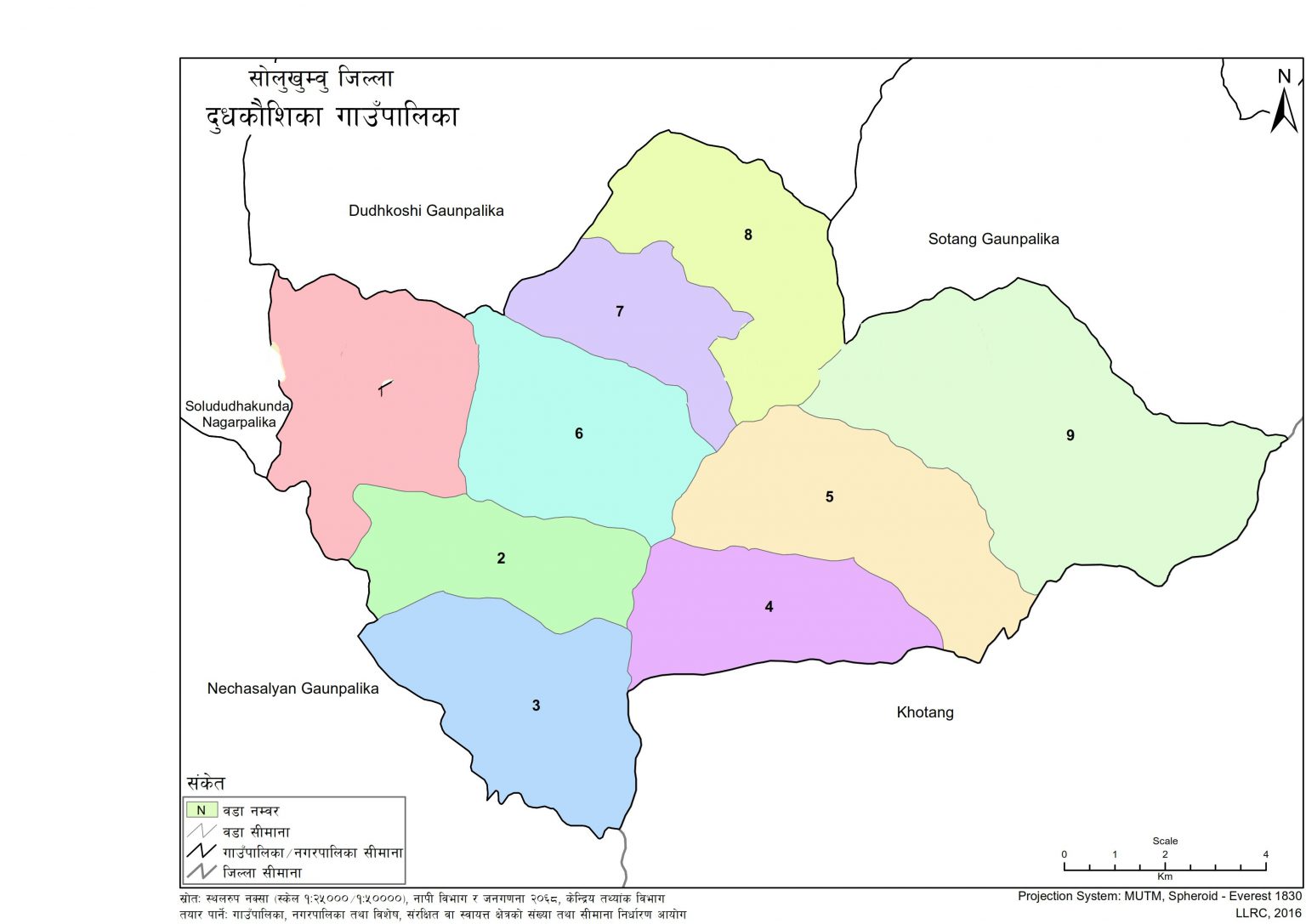 Map of Thulung Dudhkaushika Rural Municipality, Solukhumbu, Nepal ...