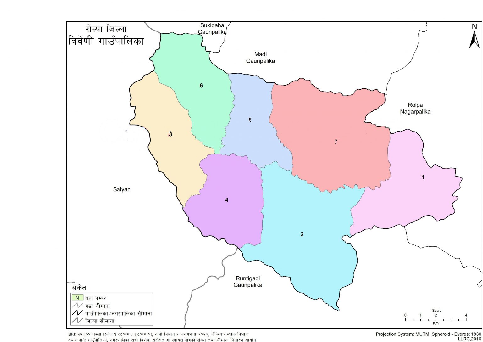Map of Triveni Rural Municipality, Rolpa, Nepal – Nepal Archives