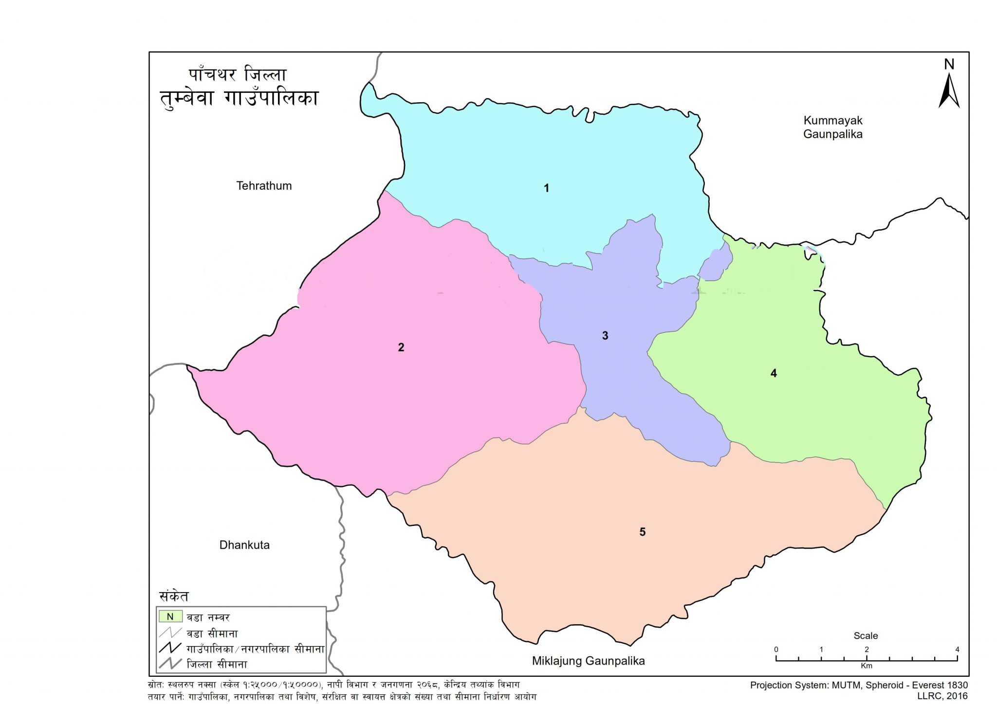 Map of Tumwewa Rural Municipality, Panchthar, Nepal – Nepal Archives