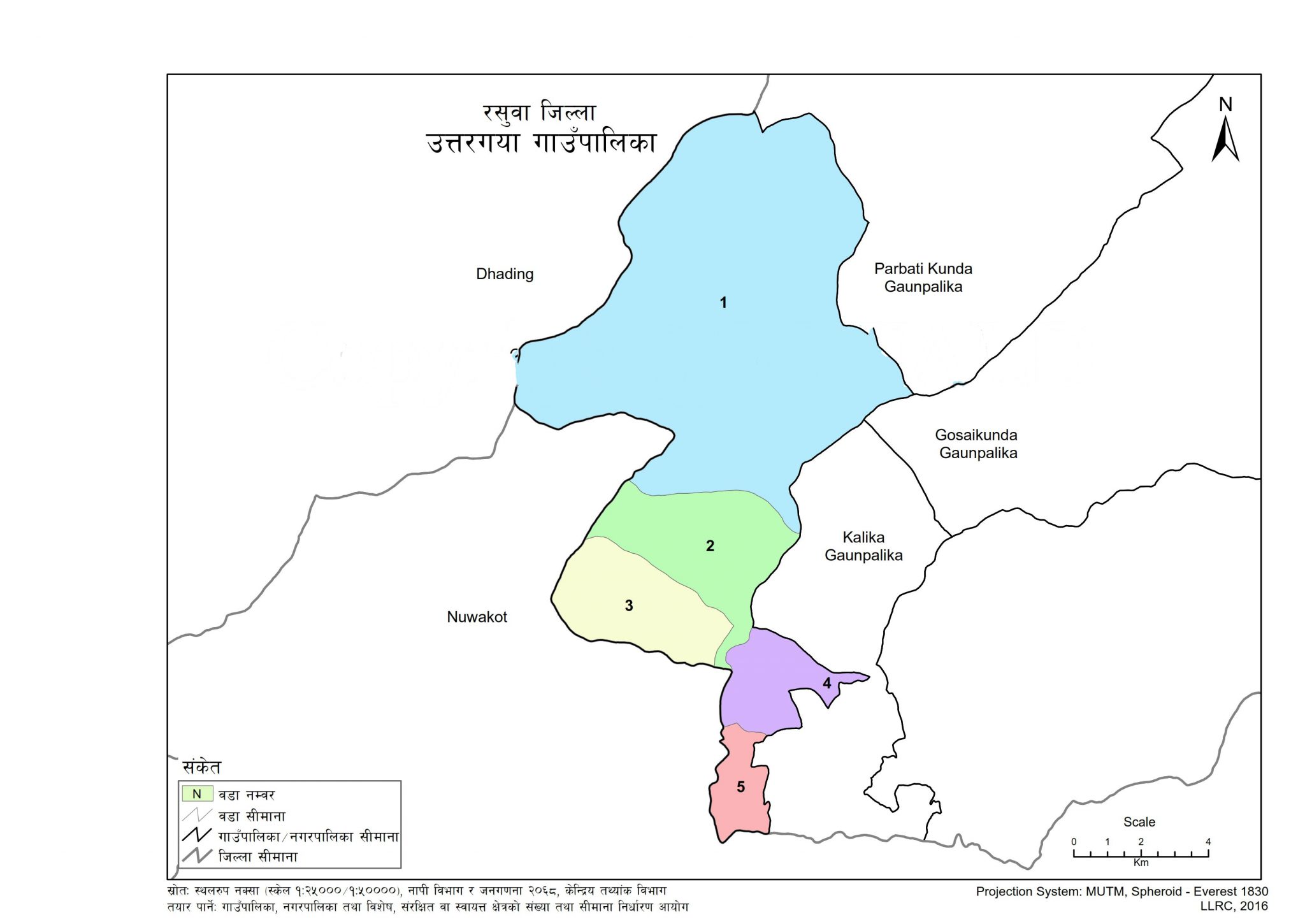 Map of Uttargaya Rural Municipality, Rasuwa, Nepal – Nepal Archives