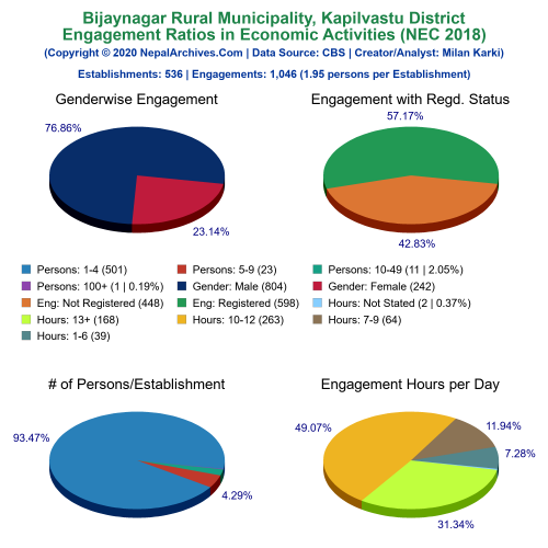 Engagement Ratios in Economic Activities Piecharts of Bijaynagar Rural ...