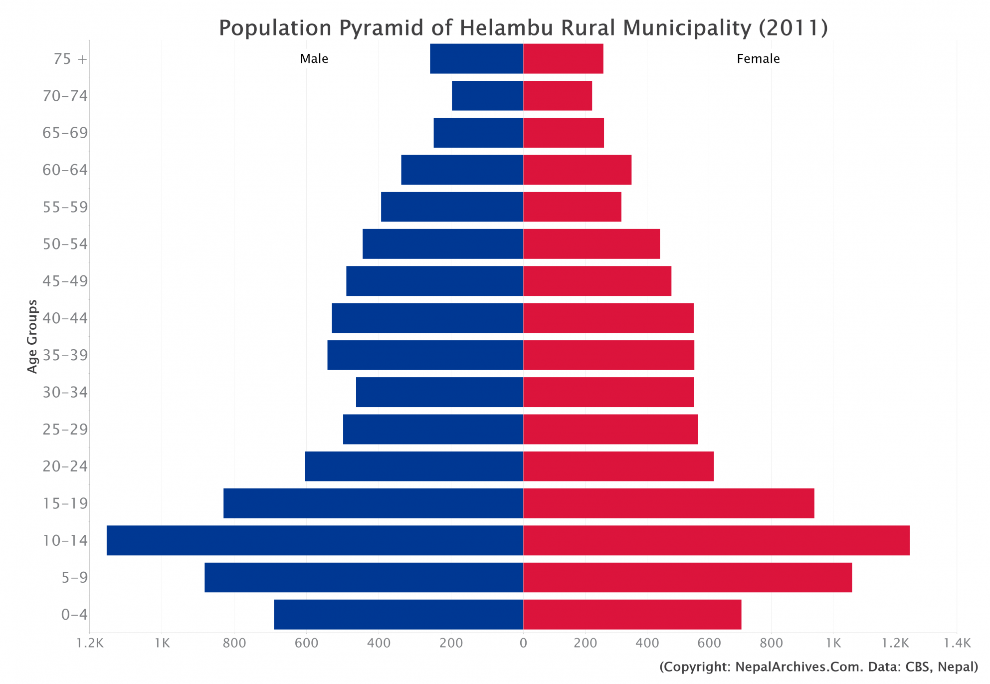 Population Pyramid of Helambu Rural Municipality, Sindhupalchok ...