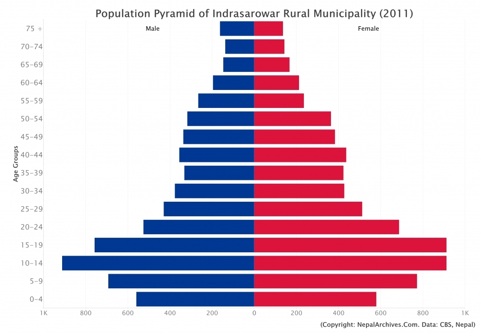 Population Pyramid of Indrasarowar Rural Municipality, Makwanpur ...