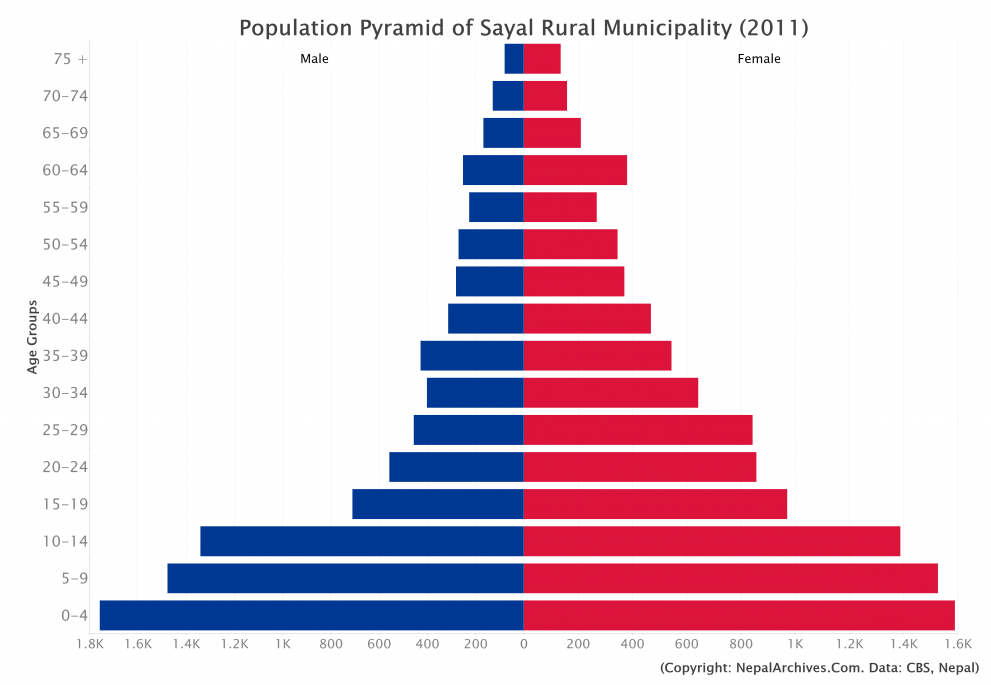 Population Pyramid of Sayal Rural Municipality, Doti District (2011 ...