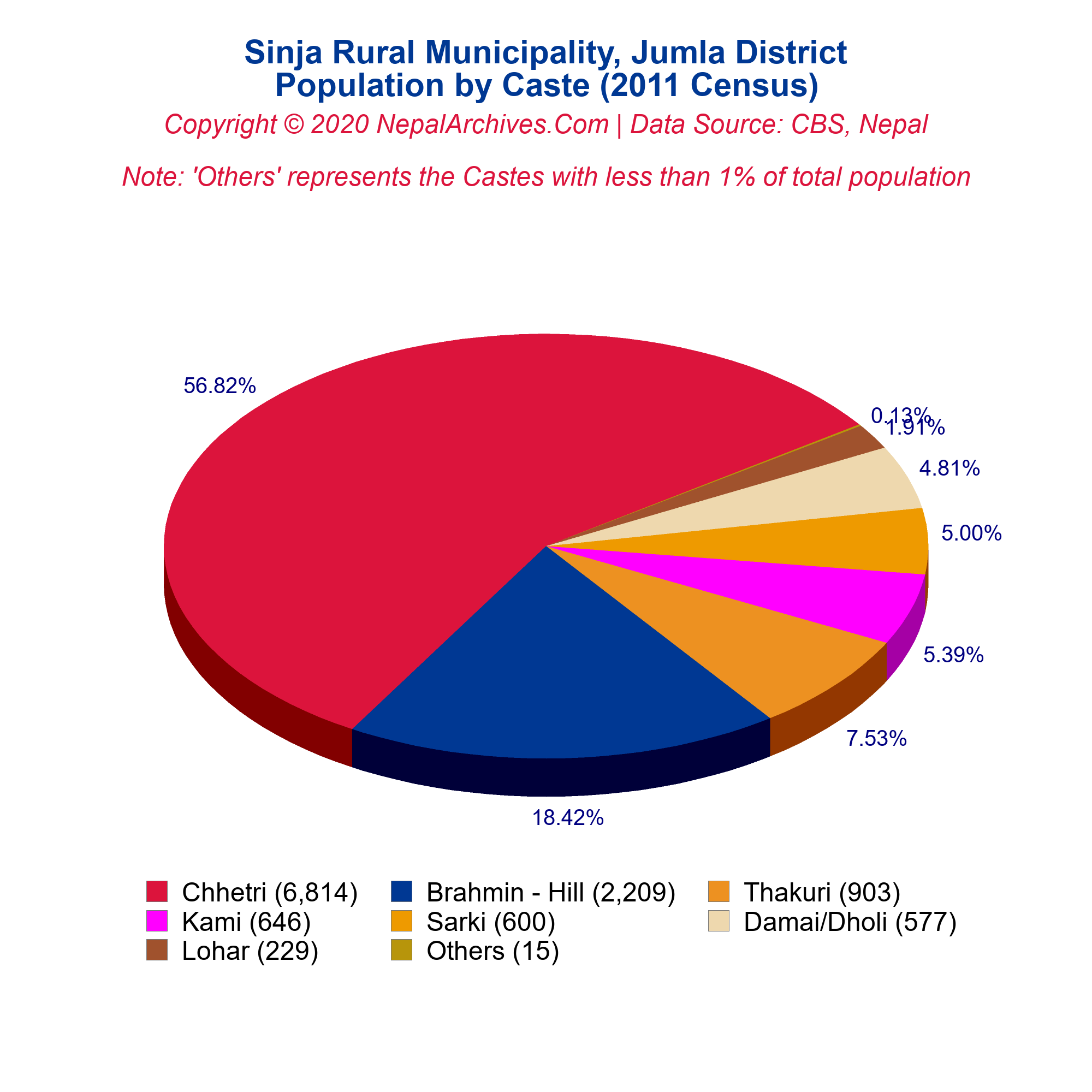 Caste-Based Population Pie Chart of Sinja Rural Municipality, Jumla ...